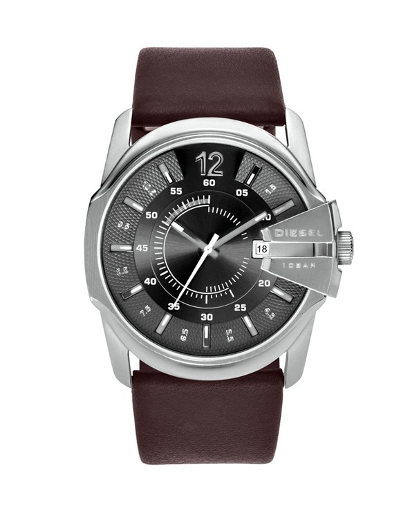 Diesel Grey Dial Men's Analog Leather Strap Watch Model DZ1206 | Arktastic